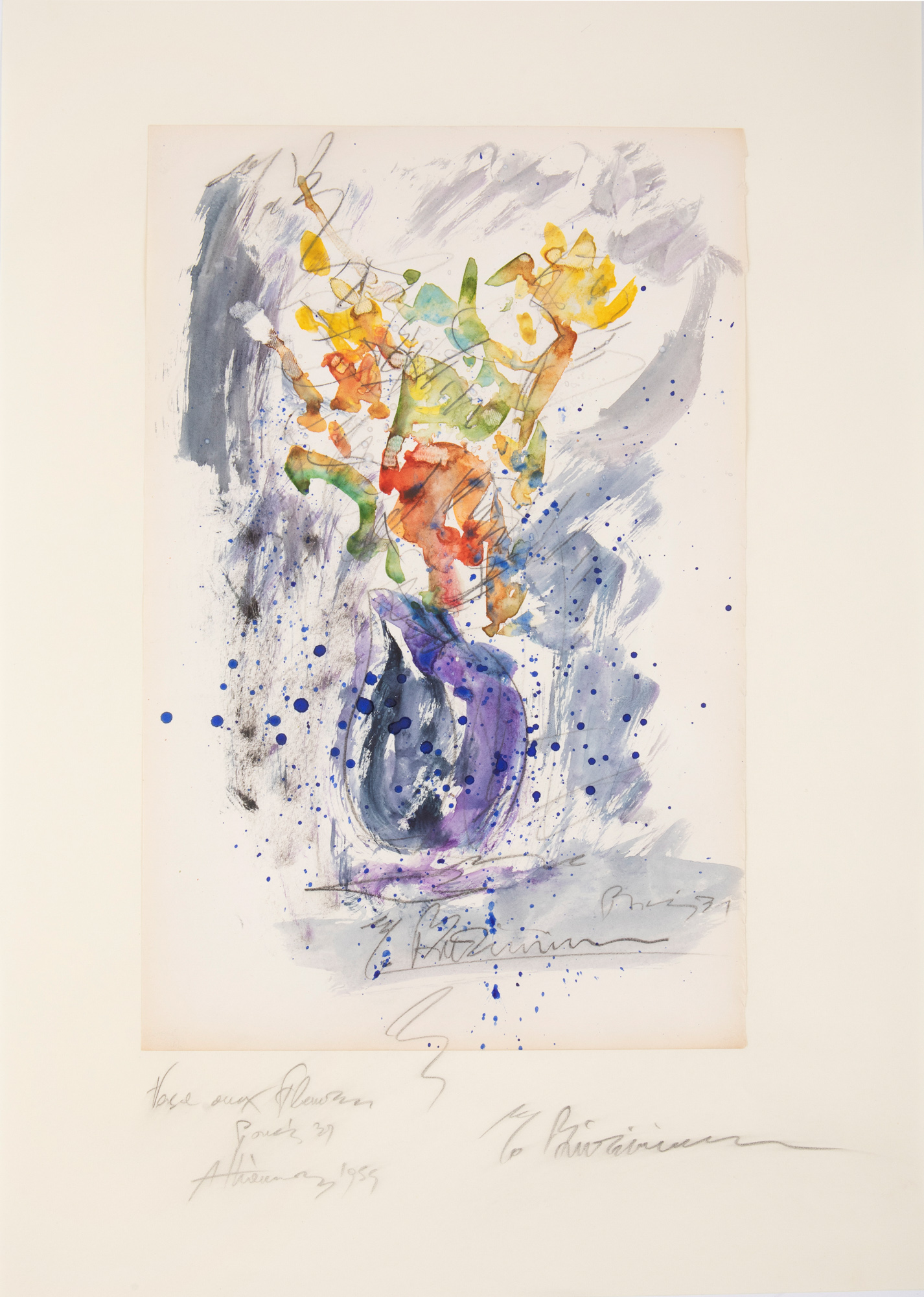 George BOUZIANIS (1885-1959) Vase aux fleurs... | Aquarelles: enchères