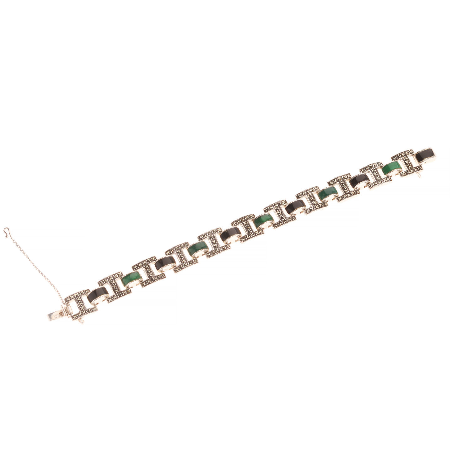 Articulated BRACELET with geometric design in silv... | Bracelets: bids