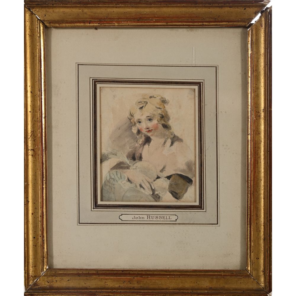 RUSSELL John. "Portrait of a Woman". Watercolor... | Watercolours: bids