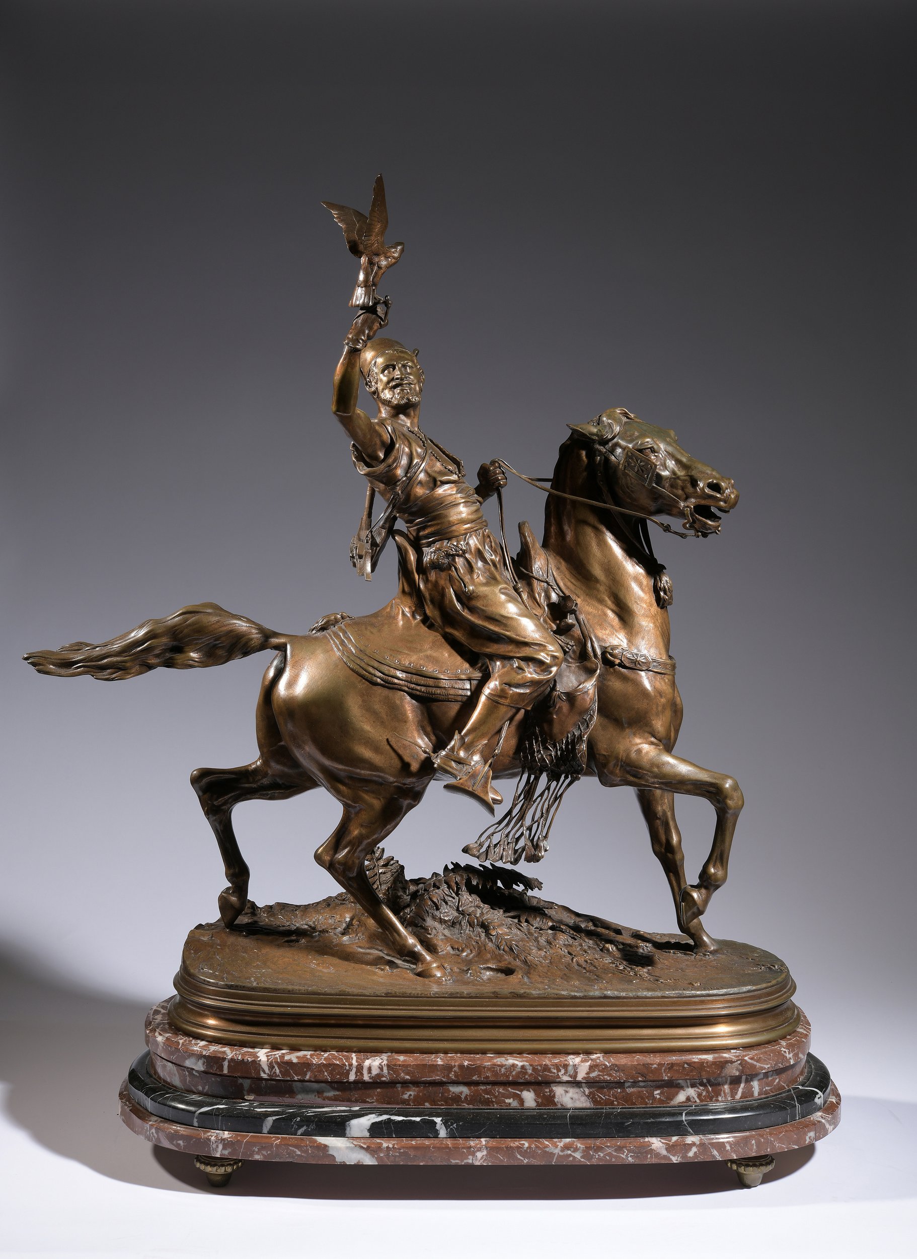 Pierre-Jules MENE (1810-1879)CAVALIER ARABE AU ... | Bronzes: enchères