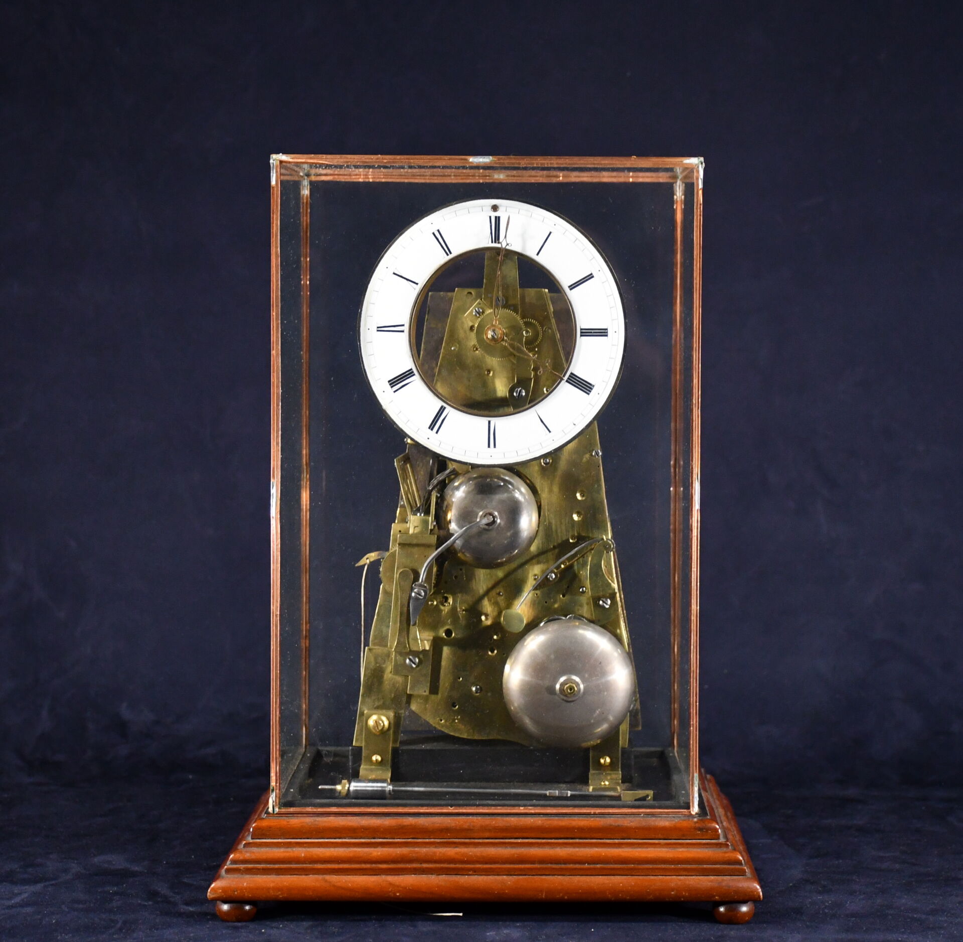 A rare English brass clock with str... | Clocks and mantel clocks: bids