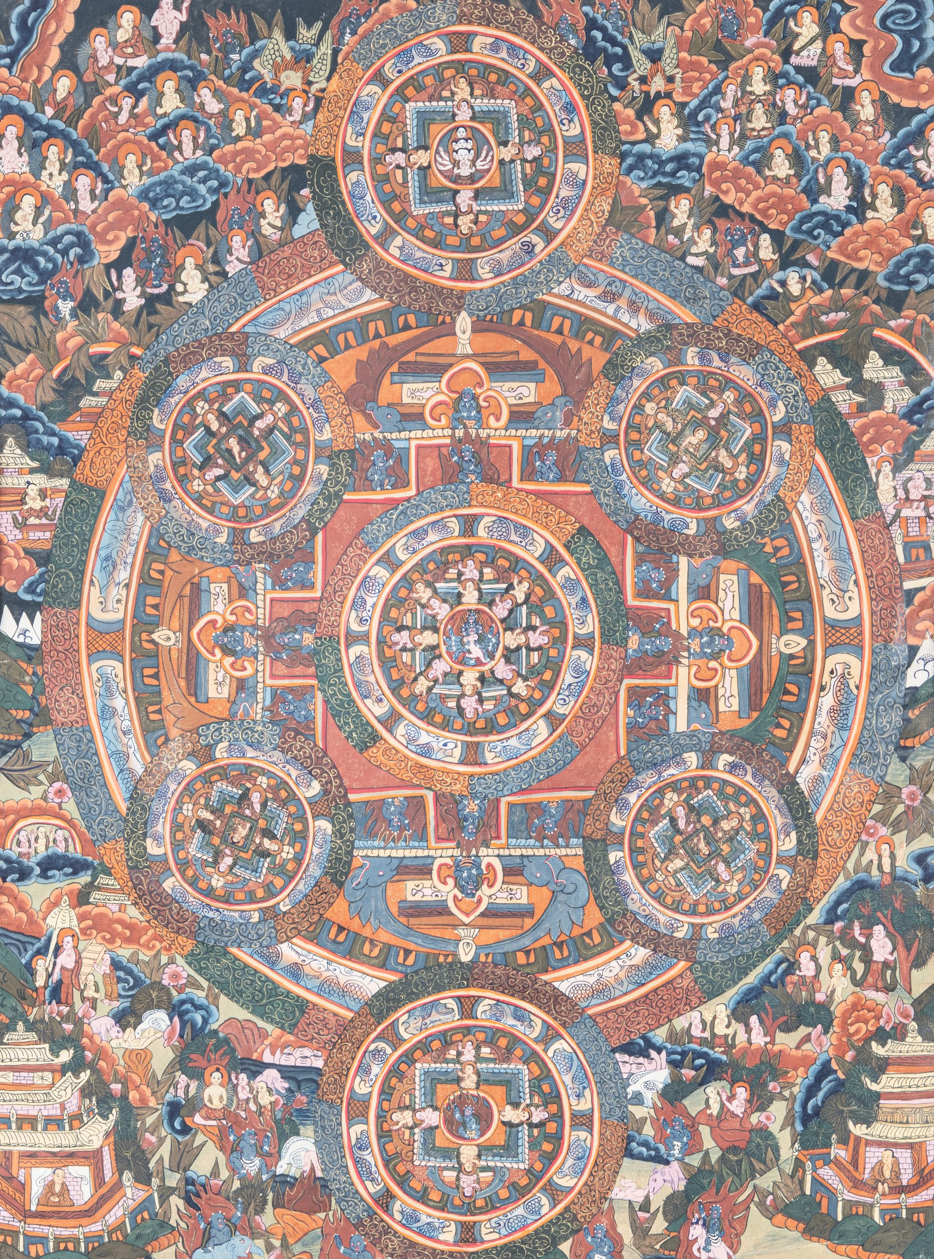 THANGKA EN POLYCHROME SUR TISSU REPRÉSENTANT... | Arts d'Asie: enchères