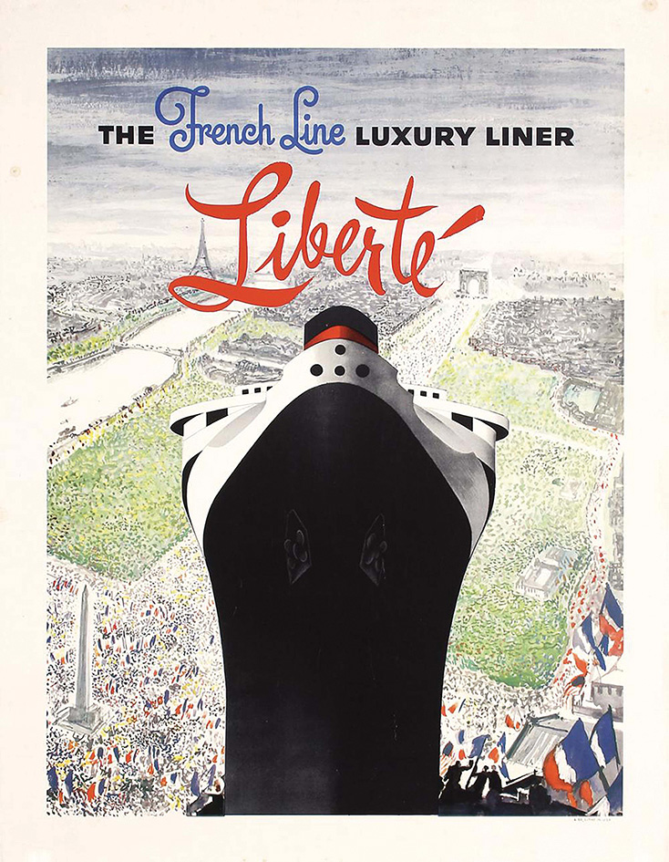 Liberté Cie Gle Transatlantique The French Line... | Affiches: enchères