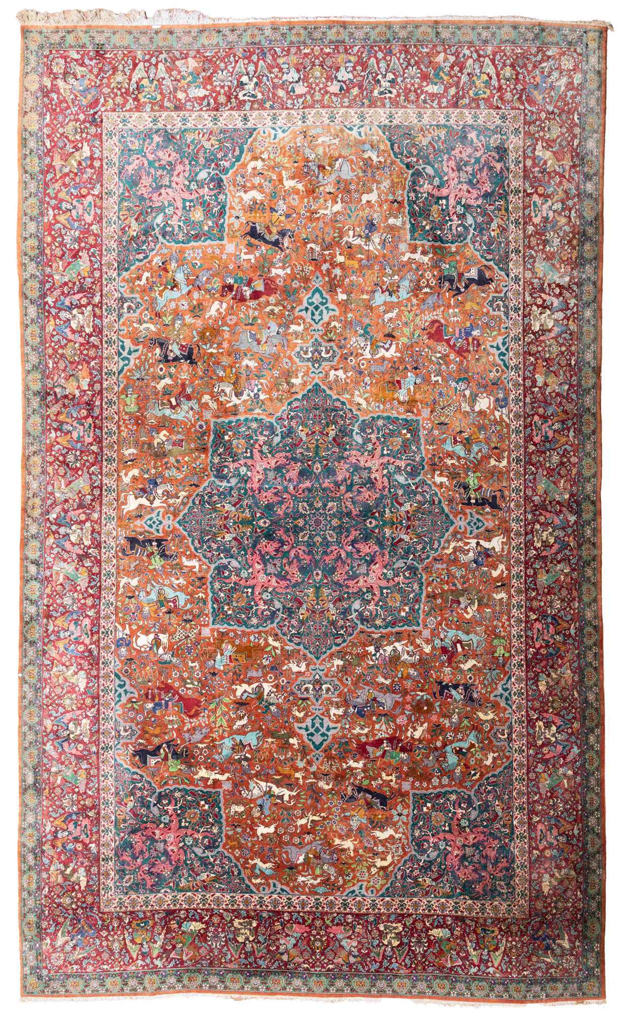 Grand tapis de Tabriz sur le thème de la « chasse ... | Tapis: enchères