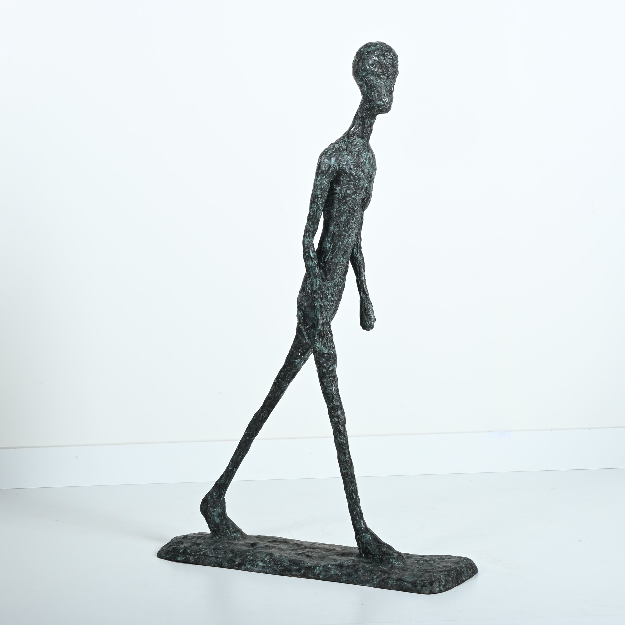 Bronze sculpture 'Walking Man' in the style of Alber... | Bronzes: bids