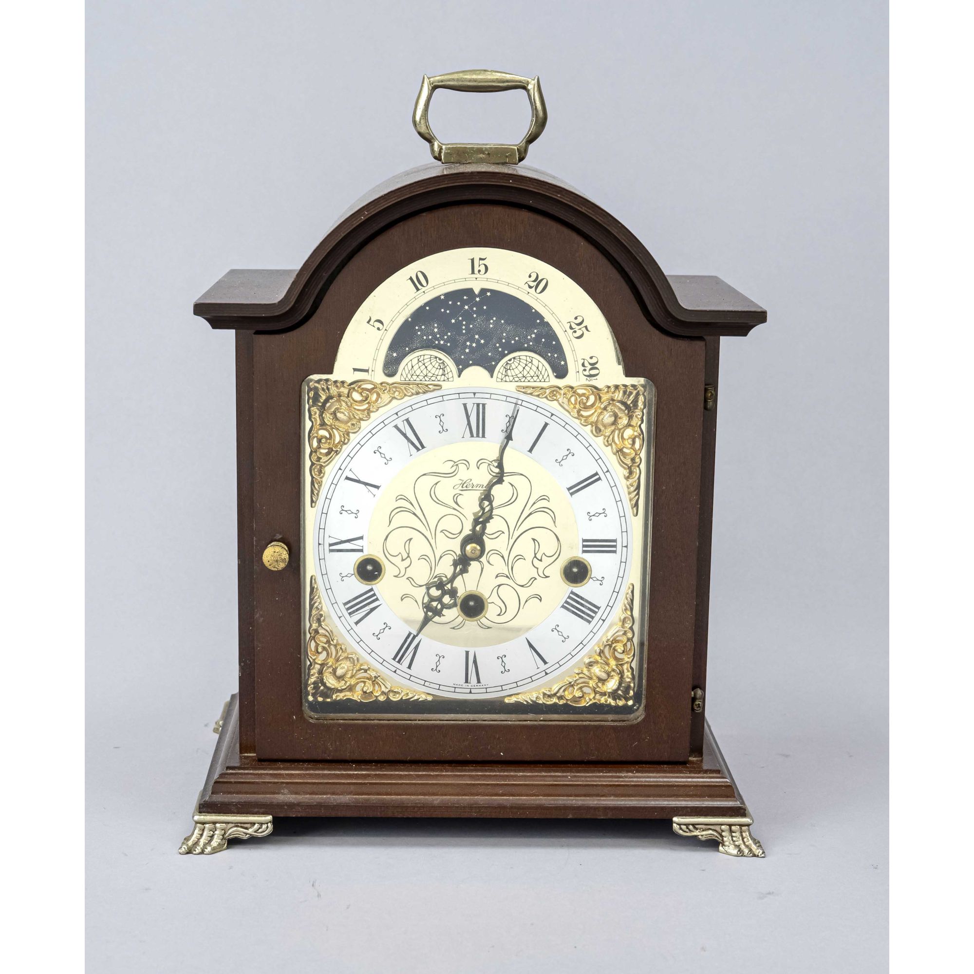 Horloge de table Hermle en acajou, 2ème moitié ... | Pendules: enchères