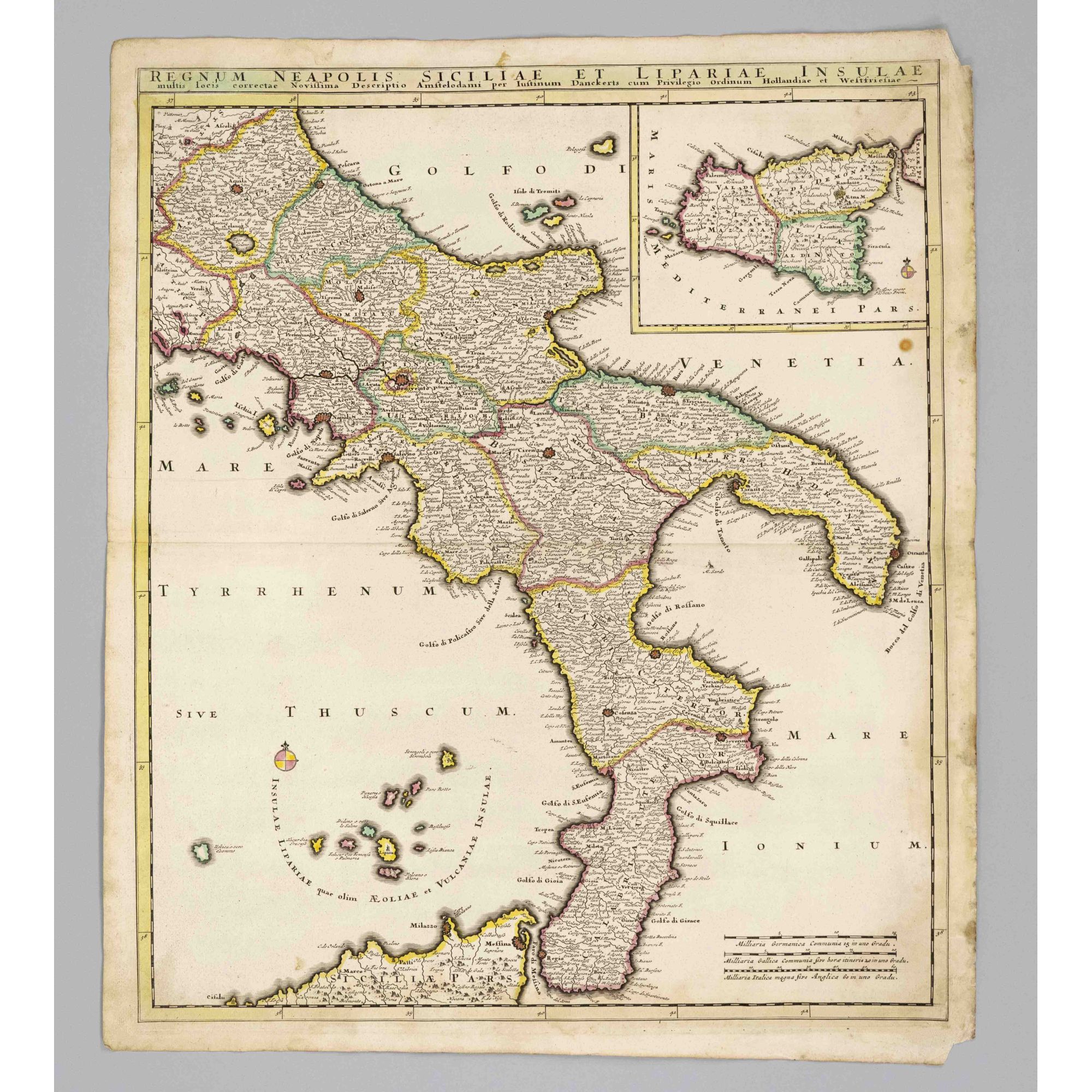 Historical map of Southern Italy -- ''Regnum Neapolis S... | Maps: bids