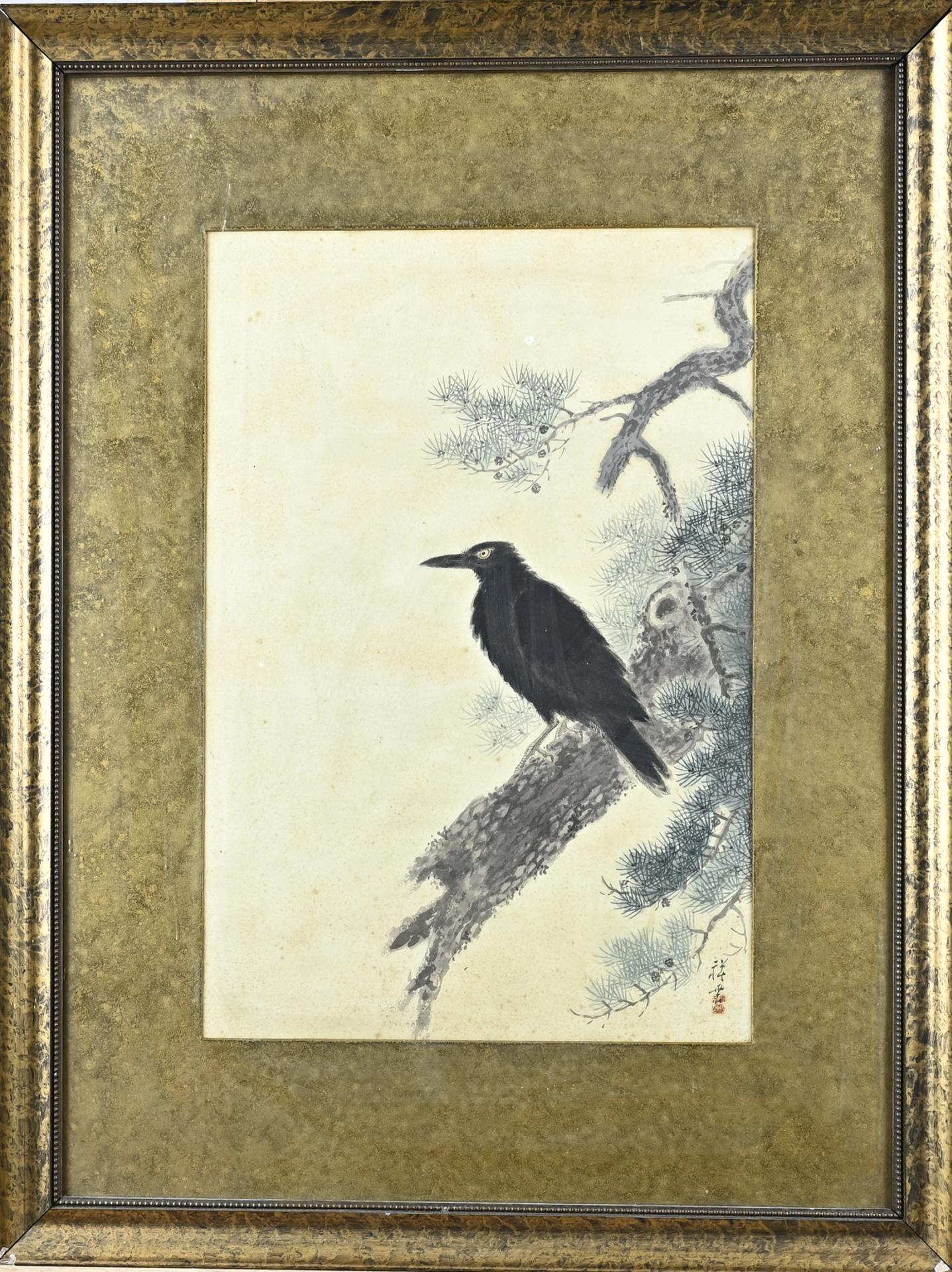 Ancienne gouache chinoise ou japonaise avec ... | Arts d'Asie: enchères