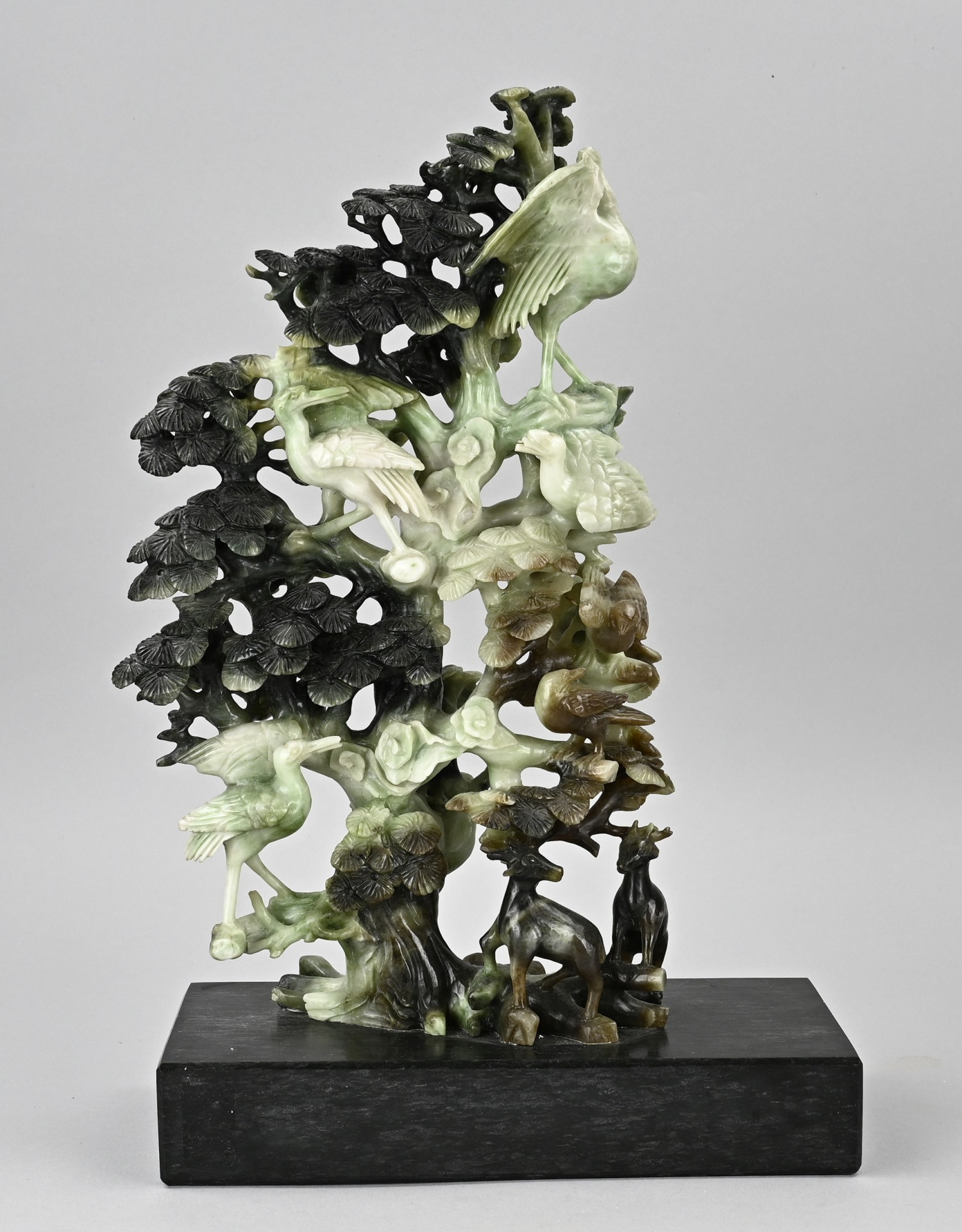 Old Chinese natural stone tree with cranes. 20th c... | Asian art: bids
