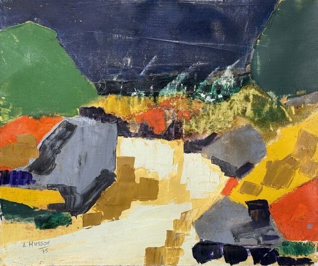 L.HUSSON AbstractionHuile sur toile ... | Tableaux modernes: enchères
