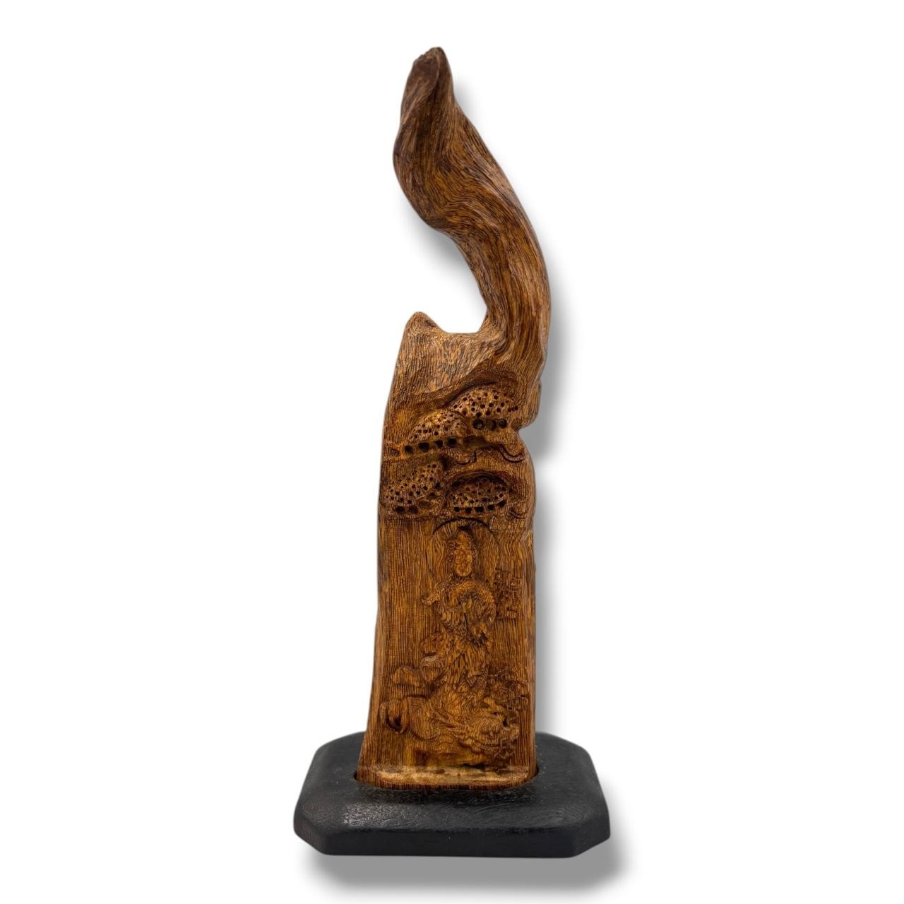 Figure Guanyin en bois d'agar naturel sculpt... | Arts d'Asie: enchères