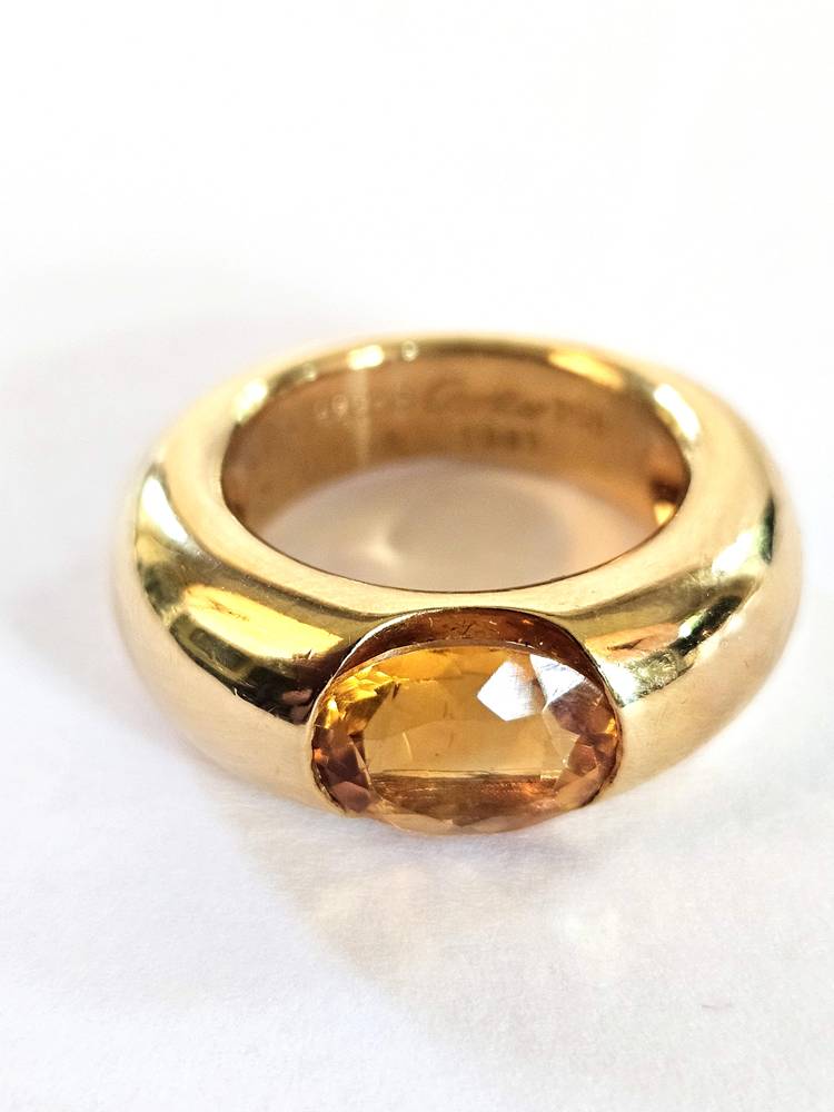 CARTIER ellipse ring 750 yellow gold . Citrine , col... | Rings: bids