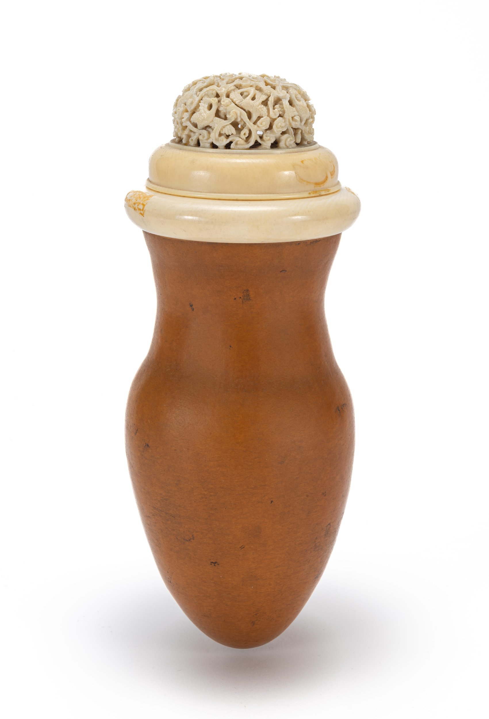 A cricket cage consisting of a calabash with an ivory-... | Vases: bids