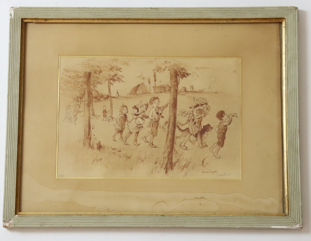 Francisque POULBOT (1879-1946).Enfants se... | Lithographies: enchères