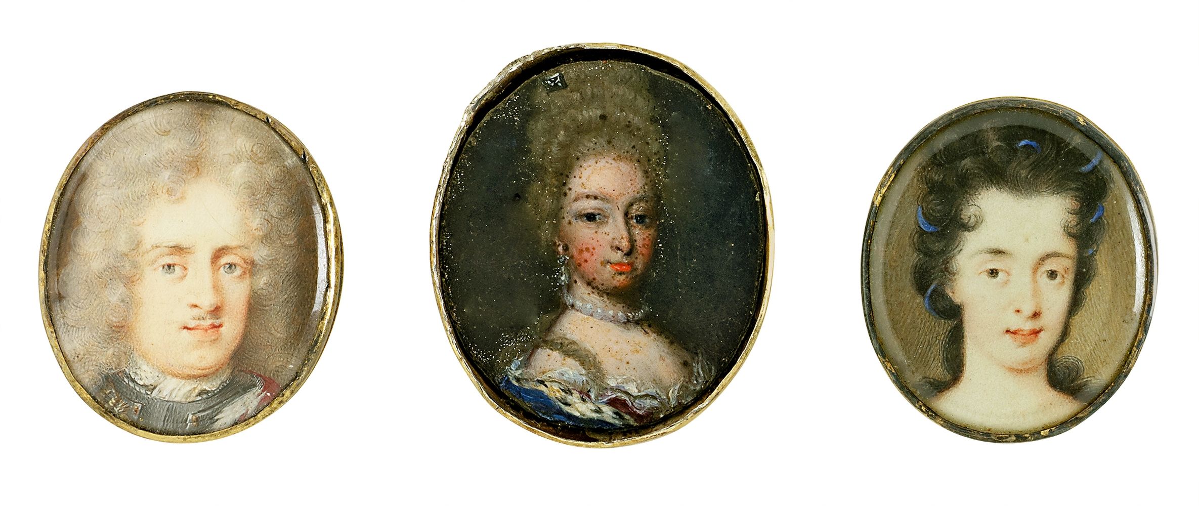 Three portrait miniatures. 17t... | Old Masters (before 1870): bids