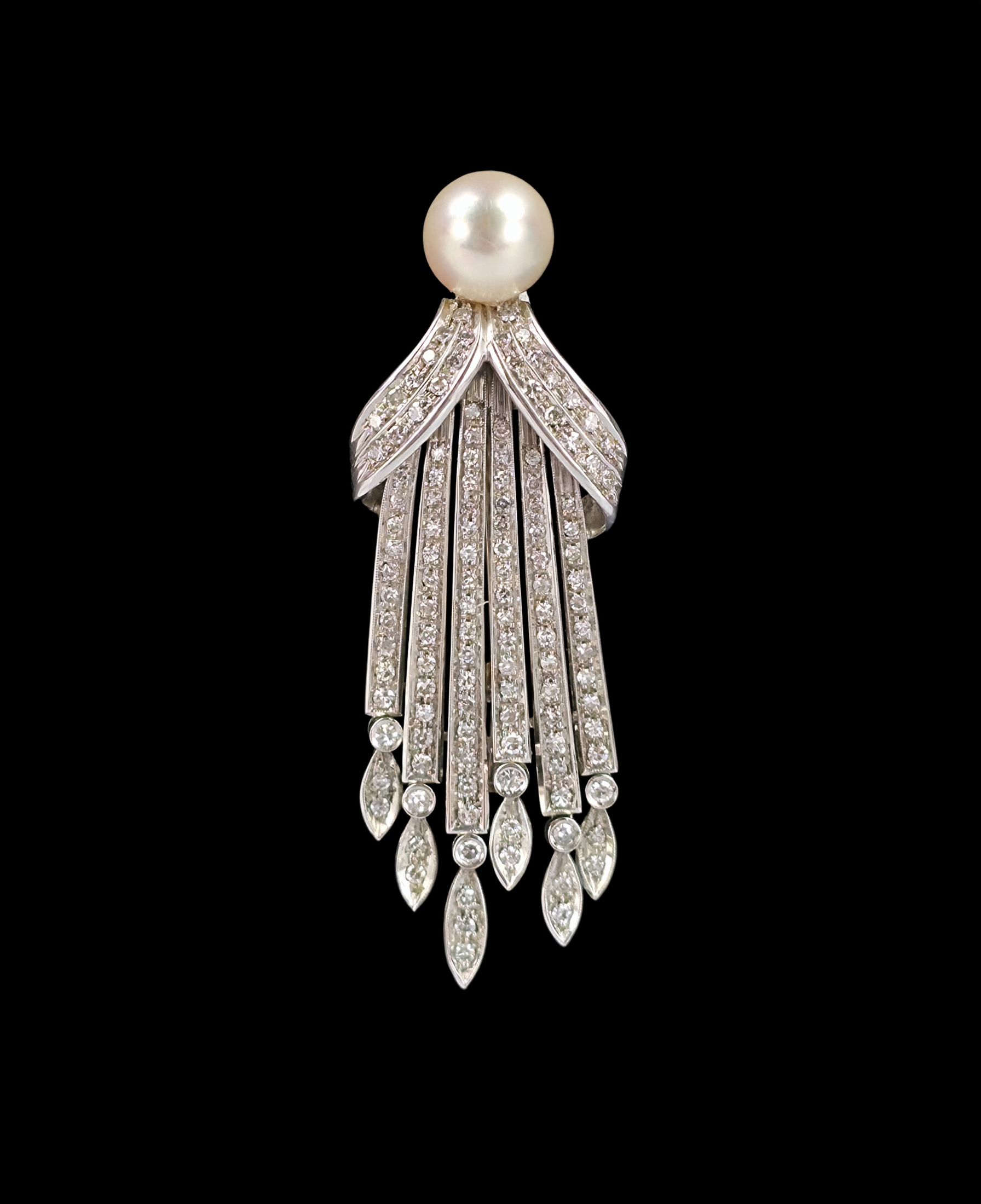 BROCHE DIAMANT ca.1940En or gris ... | Broches et épingles: enchères