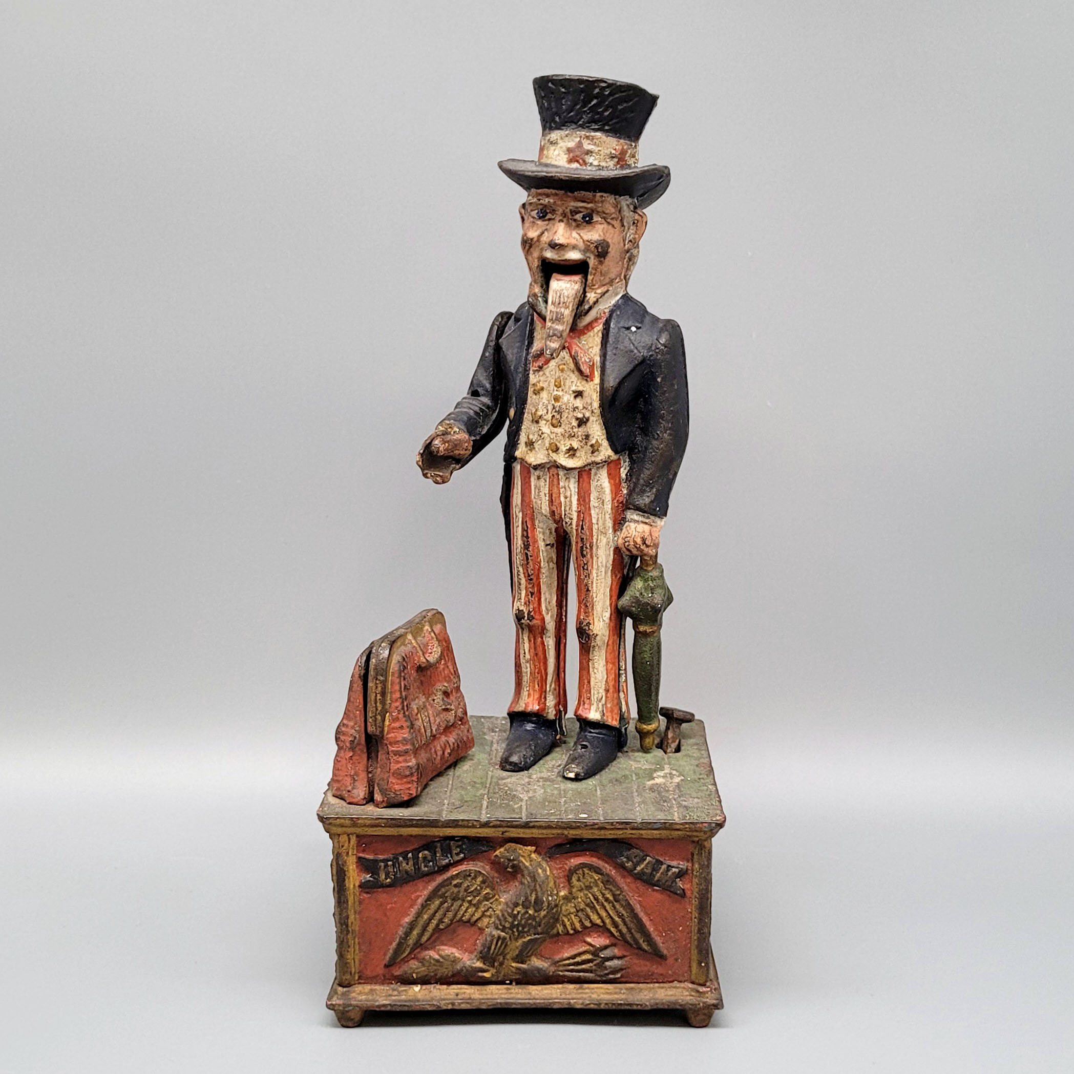 Mechanical bench "Uncle Sam"Cast iron, old ... | Wood sculptures: bids