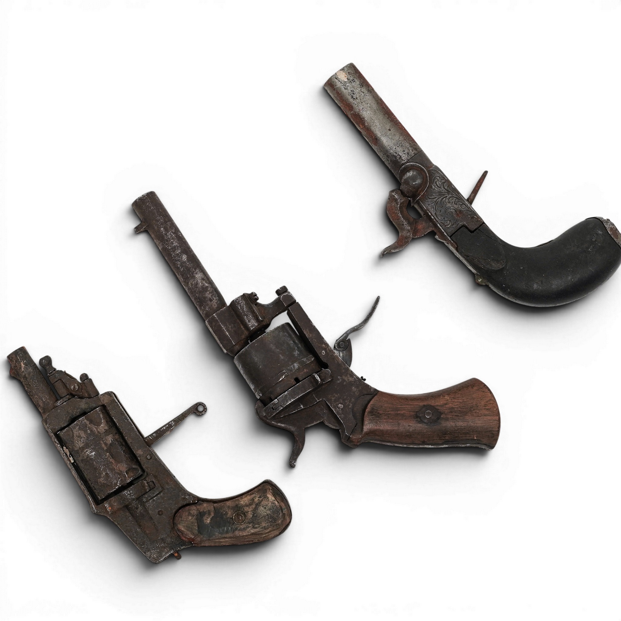 (3 pièces) Revolvers de poche anciens Marques "ELG... | Armes: enchères