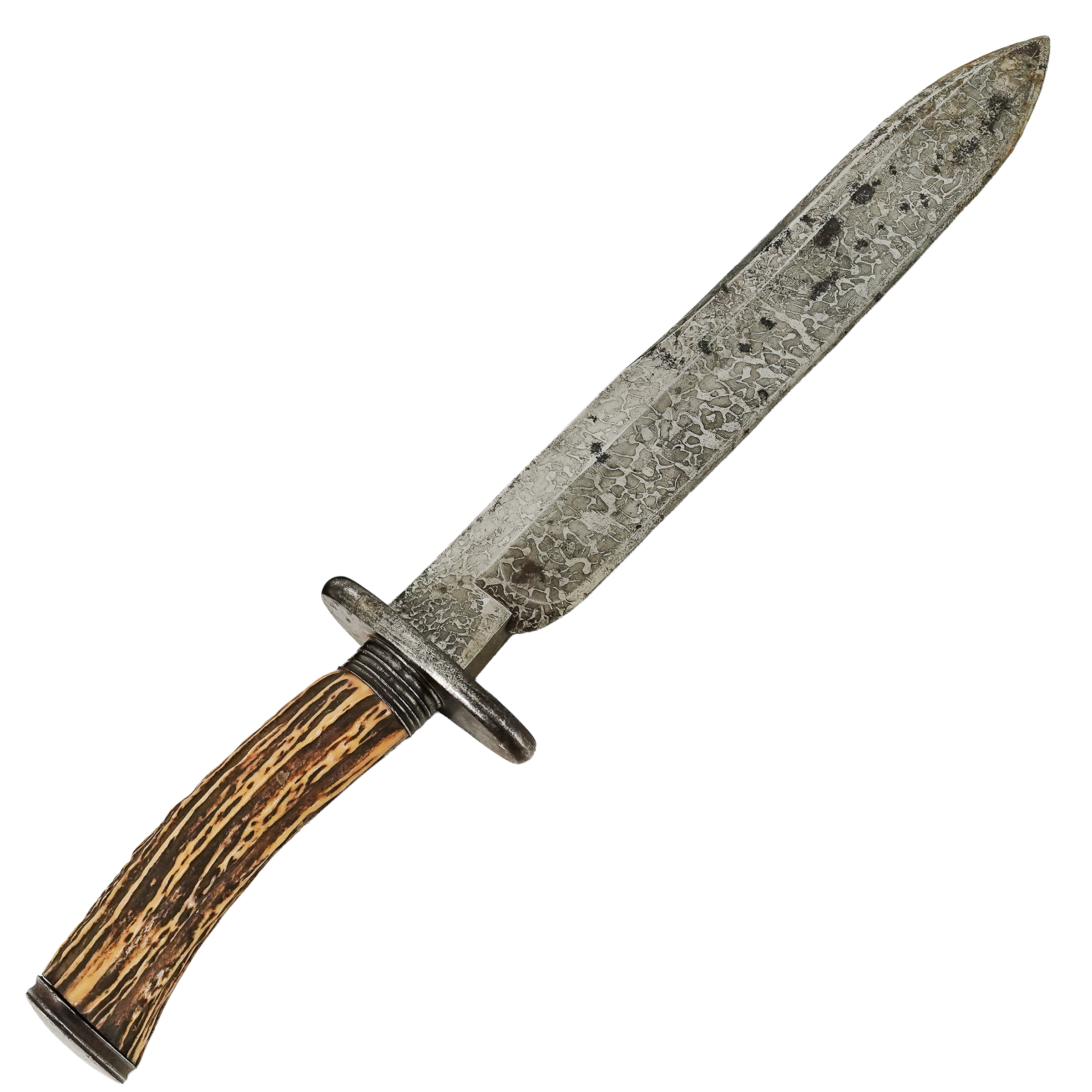19ème siècle Couteau de chasse en acier gravé et c... | Armes: enchères