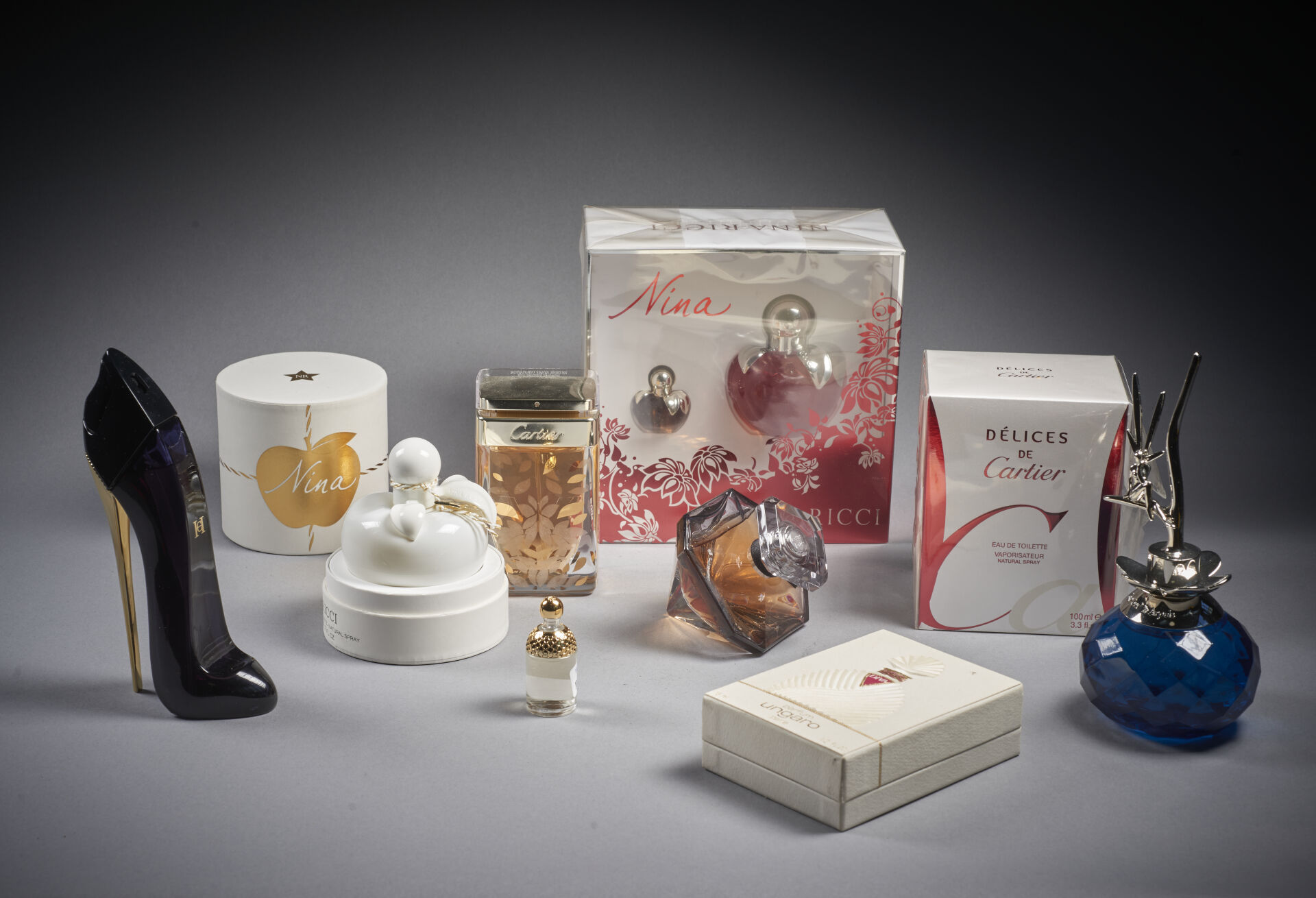 Set of perfume bottles, including new ... | Belts and accessories: bids