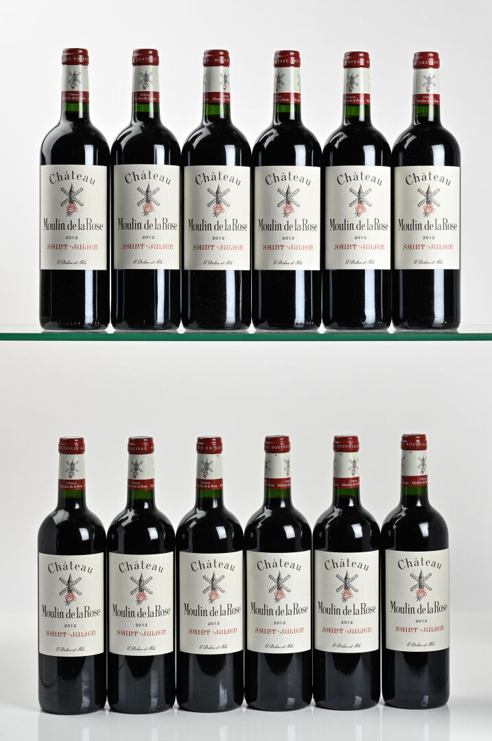 12B CHÂTEAU MOULIN DE LA ROSE (Caisse Bois d'origine... | Vin: enchères
