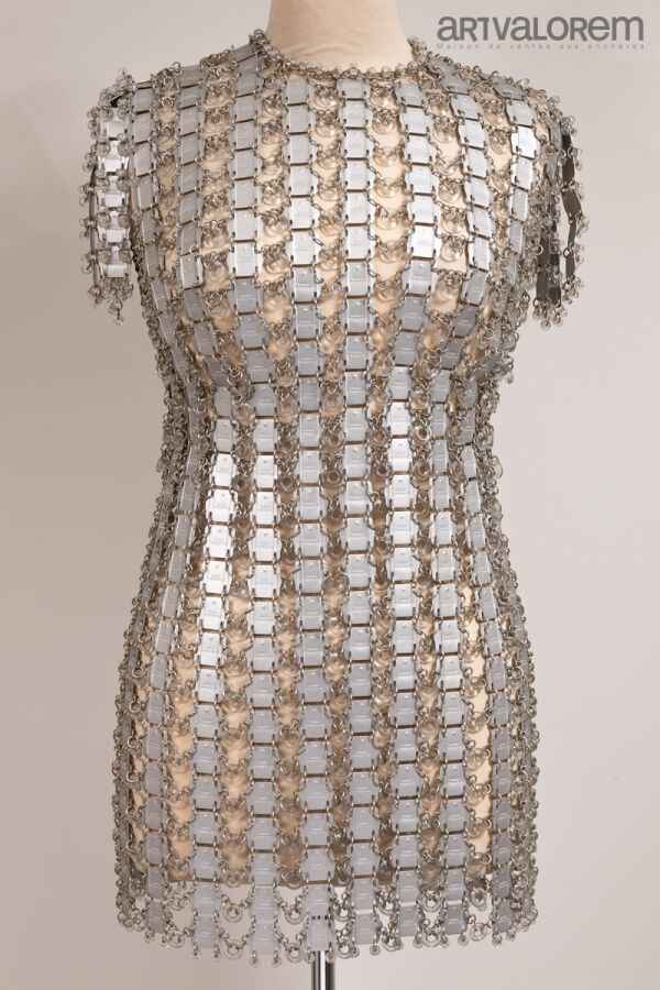 PACO RABANNE 1993Chainmail dress with translucent b... | Clothes: bids