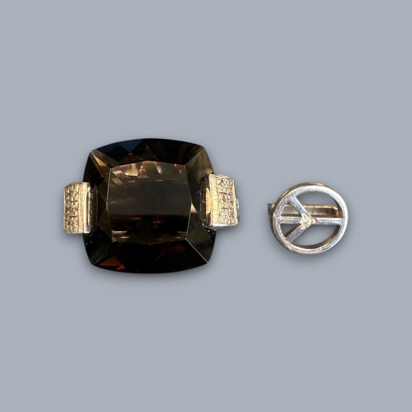 MAUBOUSSIN925°/°° silver cufflink set with a brillian... | Rings: bids