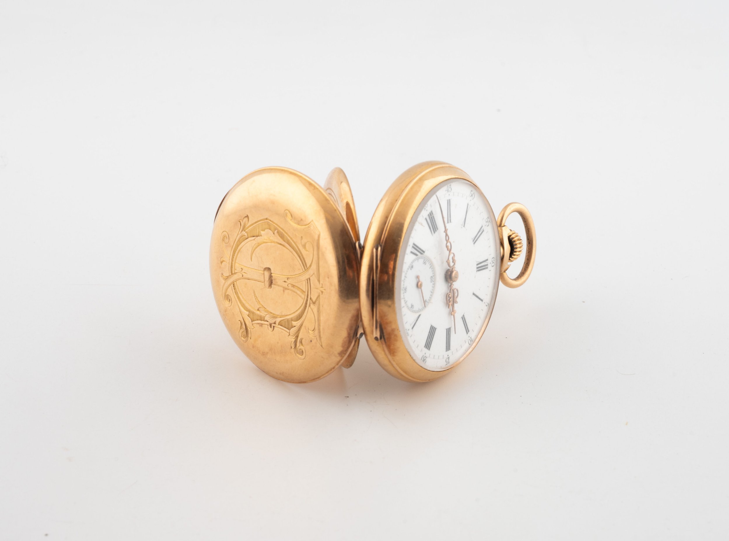 Yellow gold (750) pocket watch with I... | Fob and pocket watches: bids