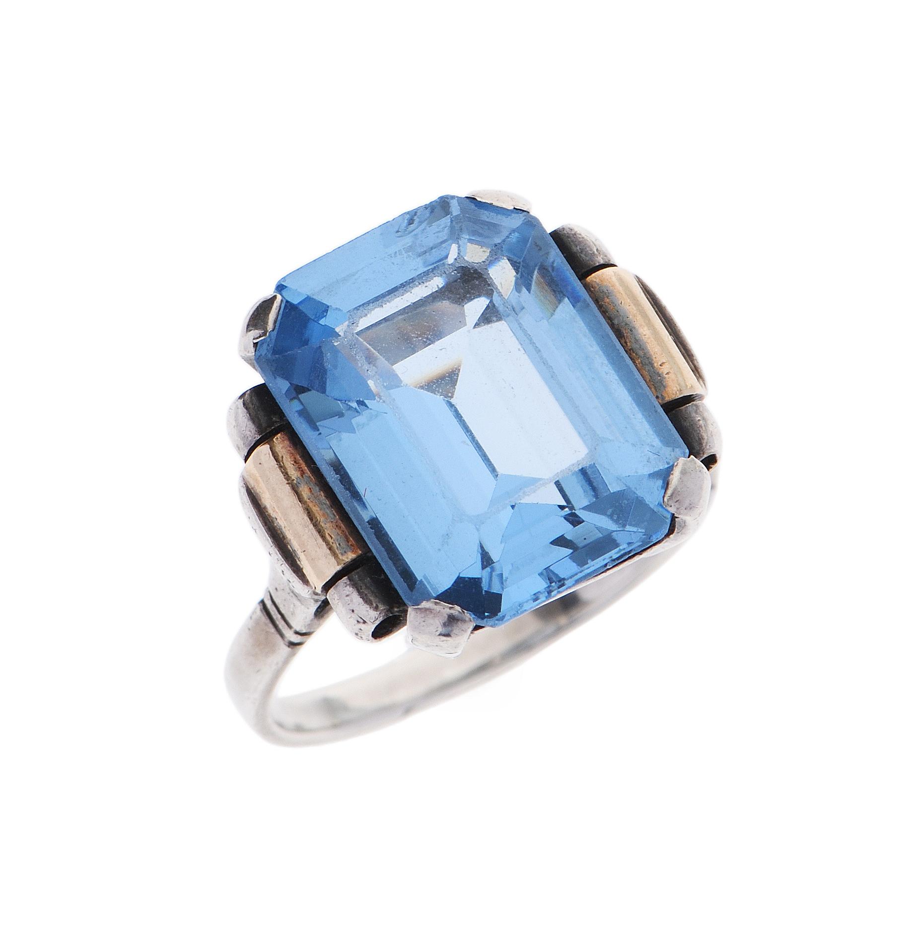 Ring made of 18K white gold (750 parts per thousand) a... | Rings: bids